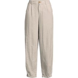 LANDS' END Leinen-Barrelhose mit Bundfalten, Damen,  Wei&szlig;, Leinen, by Lands' End
