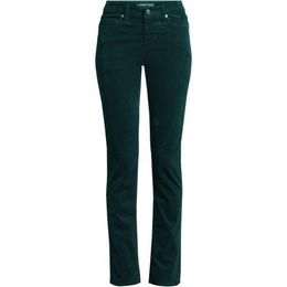 LANDS' END Straight Fit Cordhose Mid Waist, Damen,  Gr&uuml;n, Baumwoll-Mischung, by Lands' End