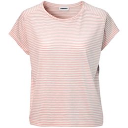 armedangels Damen-Streifenshirt M Apricot-Wei&szlig;