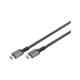 Digitus HDMI Ultra High Speed Anschlusskabel, mit Ethernet, UHD 8K schwarz/grau, 3 Meter, gesleevt