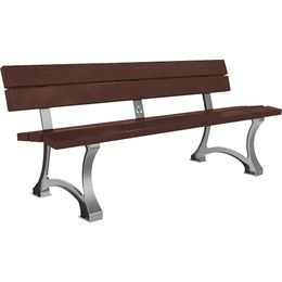 PROCITY Sitzbank MORA, L&auml;nge 1800 mm, Recycling-Kunststoff, metallic
