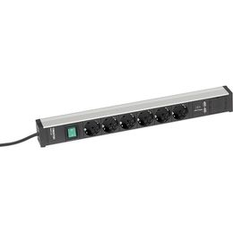 treston Steckdosenleiste f&uuml;r Arbeitstische, 6 Steckdosen, Schalter, 2 x USB, L&auml;nge 468 mm