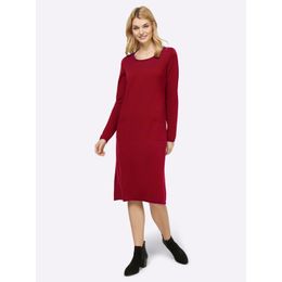 Heine Witt Damen Strickkleid im Viskose-Baumwoll-Mix, dunkelrot, Gr&ouml;&szlig;e 46
