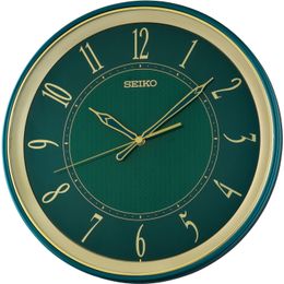 Wanduhr Seiko, gr&uuml;n, Wanduhren, Herren, B/H/L: 4,5cm, Wanduhr, Quarzuhr, durchlaufende Sekunde, K&uuml;che, B&uuml;ro, Wohnzimmer, Esszimmer