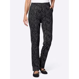 Schlupfhose, Damen, Gr. 40, Normalgr&ouml;&szlig;en, beige (schwarz, sand, bedruckt), 100% Baumwolle, gebl&uuml;mt, gemustert, Hosen Schlupfhose