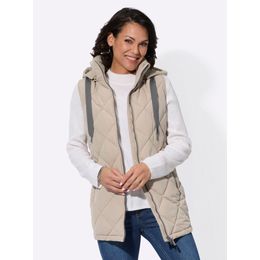 Steppweste Casual Looks, Damen, Gr. 42, beige (sesam), 100% Polyester, unifarben, Westen Steppweste