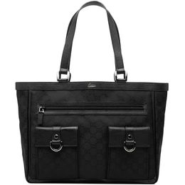 Gucci Shopper - GG Nylon Abbey D Ring Pocket Tote - Gr. unisize - in Schwarz - f&uuml;r Damen