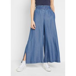 bonprix Palazzo-Hose mit Seitenschlitz 7/8 L&auml;nge, blau
