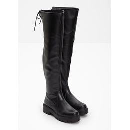 bonprix Overknee Stiefel, schwarz