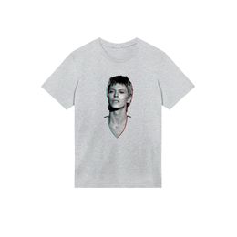 F4NT4STIC Shirt 'TV Times Pop Star David Bowie Portrait 1977' male Grey size XXXL