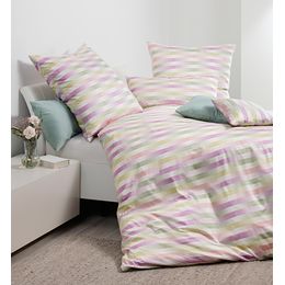 Bettw&auml;sche Janine, bunt, Interlock-Jersey, Obermaterial: 100% Baumwolle, Bettw&auml;sche, "CARMEN S 55124 06 * 155X220,80x80", mit Rei&szlig;verschluss