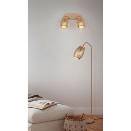 Deckenstrahler "BIDAR 2-flammig, exkl 2x E14 max 10W, Wand- oder Deckenmontage m&ouml;glich", 2, H: 27cm, 1 Stk., beige, REALITY LEUCHTEN, K&uuml;che,