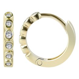 Adelia&acute;s ADELIA ́S Damen Paar Creolen "Damen Creolen aus Gold 585 und Zirkonia &Oslash; 10 mm", Damen, Gelbgold 585 Gold, gold, Gelbgold 585, Gold, Ohrringe
