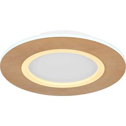 Globo LIGHTING LED Deckenleuchte "CLAY", &Oslash; 30cm H: 6,5cm, 1 Stk.wei&szlig;, Wohnzimmer, Leuchten, Deckenlampe/holzoptik/rund/Wohnzimmer/Schlafzimmer
