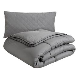 Microfaserbettdecke + Microfaserkissen OTTO HOME, grau, Bezug: 100% Polyester. F&uuml;llung: 100% Polyester, Bettwaren-Sets, "Clarra Spar Set, Decke +