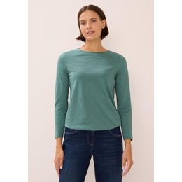 Cecil Damen Langarmshirtjewel gr&uuml;n, Gr. XXL, gestreift, Web, 80% Baumwolle, 20% Polyester, Shirts, im soften Baumwoll-Mix