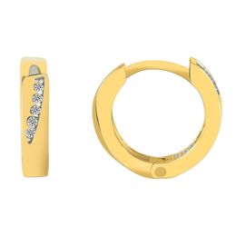 Adelia&acute;s ADELIA ́S Damen Paar Creolen "Damen Creolen aus poliertem Gold 333 und Zirkonia &Oslash; 9 mm", Damen, Gelbgold 333 Gold, silber, Gelbgold 333, Gold, 