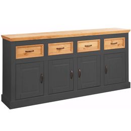 Sideboard Home Affaire, B:192cm H:87cm T:38cm, schwarz, Wohnzimmer, Sideboards, "Selma", Kommode mit 4 T&uuml;ren und 4 Schubk&auml;sten