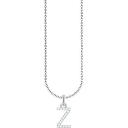 Thomas Sabo Damen Kette mit Anh&auml;nger "Buchstabe", 45, Z, Silber 925 (recycelt), bunt, Silber 925 (recycelt), Halsketten, mit Zirkonia (synth.)