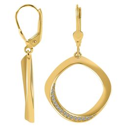 Adelia&acute;s ADELIA ́S Damen Paar Ohrh&auml;nger "Damen Ohrh&auml;nger aus poliertem Gold 333 und Zirkonia", Damen, Gelbgold 333 Gold, gold, Gelbgold 333, Gold, Ohrringe