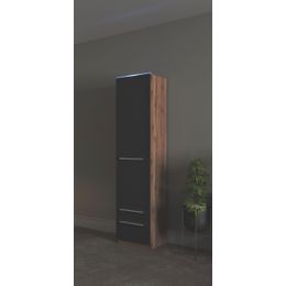 Kleiderschrank Priess, B:48cm H:193cm T:36cm, schwarz, Holzwerkstoff, Schlafzimmer, Schr&auml;nke, "Schrank Garderobe W&auml;scheschrank Barcelona in 5