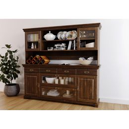 Buffet Home Affaire, B:180cm H:168cm T:40cm, braun, Massivholz, K&uuml;che, Schr&auml;nke, "R&uuml;gen", FSC zertifiziertes Massivholz, im Landhausstil