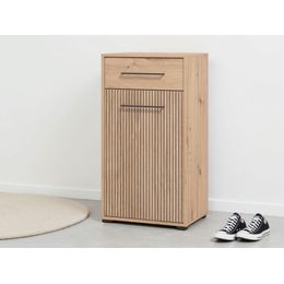 Schuhschrank Inosign, B:54,5cm H:101,5cm T:40cm, braun, Kunststoff, Metall, Spanplatte, Schr&auml;nke, "Landes, Schuhkommode, Schuhregal, mit einer