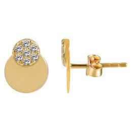 Adelia&acute;s ADELIA ́S Damen Paar Ohrh&auml;nger "Damen Ohrstecker aus poliertem 333 Gold - 375 Gold und Zirkonia", Damen, Gelbgold 375 Gold, gold, Gelbgold 375, Gold,