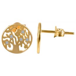 Adelia&acute;s ADELIA ́S Damen Paar Ohrh&auml;nger "Damen Ohrstecker aus Gold 333 - Gold 375 und Zirkonia &Oslash; 10 mm", Damen, Gelbgold 375 Gold, gold, Gelbgold 375, Gold,