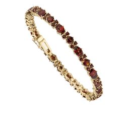 Jobo Damen Goldarmband "Armband mit Granat", 18cm, Gelbgold 333, gold, Gelbgold 333, Armb&auml;nder, 333 Gold 18 cm