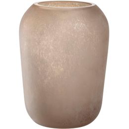Dekovase Leonardo, B:16cm H:22cm T:16cm, beige, Glas, Vasen, "Vase TROGOLO"