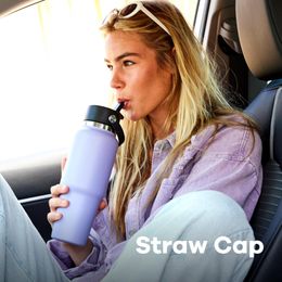 Hydro Flask Isolierflasche "32 Oz Travel Wide Flex Straw", 946ml, gr&uuml;n, Trinkflaschen, TempShield️ doppelwandige Vakuumisolierung
