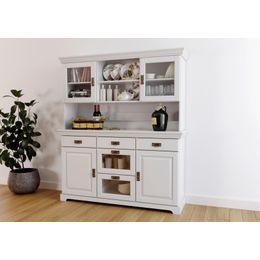 Buffet Home Affaire, B:145cm H:168cm T:40cm, wei&szlig;, Massivholz, K&uuml;che, Schr&auml;nke, "R&uuml;gen", FSC zertifiziertes Massivholz, im Landhausstil