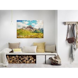 A.S. Cr&eacute;ation Leinwandbild A.S. CR&Eacute;ATION, B:90cm H:60cm, bunt, Holz, Stahl, Wohnzimmer, Bilder, "dolomiti", Keilrahmen Bild Landschaft Berge Leinwand-Bild