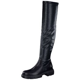 Paul Green Damen Overkneestiefel "Paul Green Stiefel Leder/Textil", Gr. 37,5, schwarz, Leder, Textil, Schuhe