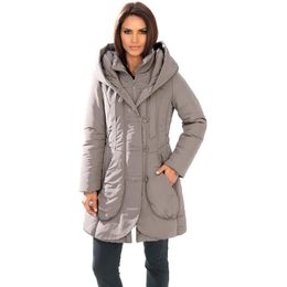 Heine Damen Parka, grau, Gr. 36, unifarben, 90% Polyester, 10% Polyamid, 90% Polyester, 10% Polyamid, F&uuml;llung:100% Polyester, Jacken