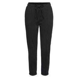 Vivance Damen Jogger Pants, schwarz-wei&szlig;, Gr. 38, gestreift, Jersey, Obermaterial: 79% Polyester, 19% Viskose, 2% Elasthan, Hosen, mit Streifen,