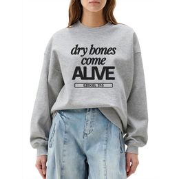 Gorhey Sweatshirt 'Women's Casual Printed Sweatshirts, Long Sleeve Loose Pullover Top' female Grey size XS