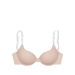 Lascana Damen Schalen-BH "Ela", Gr. 70, beige, Microtouch, Obermaterial: 82% Polyamid (TACTEL), 18% Elasthan (LYCRA), Basic, BHs, mit transparenten