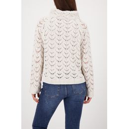 monari Damen Strickpullover "Pullover Chenille Ajour", wei&szlig;, Gr. 40, leicht transparent, unifarben, Strick, Obermaterial: 82% Polyester, 11%