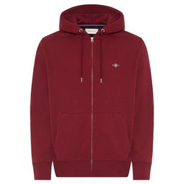 Gant Herren Kapuzensweatjacke "REG SHIELD FULL ZIP HOODIE"plumped rot, Gr. XXL, Sweatware, Obermaterial: 87% Baumwolle, 13% Polyester, Sweatjacken,