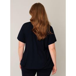 Damen Ballonshirt "Yoni", blau, Gr. 54, Base Level Curvy, unifarben, Single Jersey, Obermaterial: 94% Viskose, 6% Elasthan, Shirts, Gro&szlig;e Gr&ouml;&szlig;en