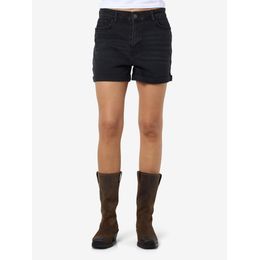Noisy may Damen Jeansshorts "NMMONI HW DNM SHORTS AZ360BL NOOS", schwarz, Gr. S, unifarben, Denim/Jeans, Obermaterial: 99% Baumwolle, 1% Elasthan,