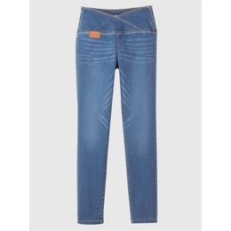 sheego Gro&szlig;e Gr&ouml;&szlig;en Stretch-Jeans mit &uuml;berlappendem Bund, blue-bleached, Gr&ouml;&szlig;e 225 - Damen