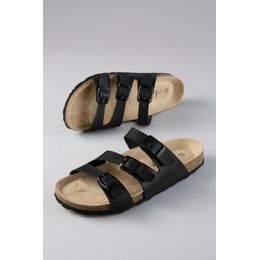 ANISTON SHOES Damen Pantolette, Gr. 39schwarz, Lederimitat, Basic, Schuhe, Sommerschuh, Hausschuh, Schlappen, Strandschuh - NEUE KOLLEKTION