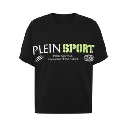 Plein Sport Jungen T-Shirt "Logo"0227, schwarz, gr&uuml;nfluo, Gr. S, Obermaterial: 100% Baumwolle, Shirts