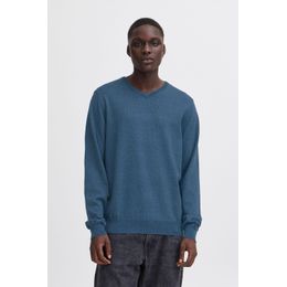 Blend Herren Strickpullover "BHBruton", blau, Basic, Gr. XXXL, meliert, 100% Polyester, Pullover, Stilvoller Strickpullover mit V-Ausschnitt