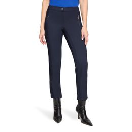 Betty Barclay Damen Stretch-Hose "Damen mit elastischem Bund", blau, Gr. 34, Obermaterial: 86% Polyester, 14% Elasthan, Hosen, Rei&szlig;verschluss