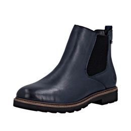 Remonte Damen Chelseaboots, Gr. 39dunkelblau, Elastischer Einsatz, Leder, unifarben, Schuhe, Winterstiefelette, Klassik-Boots mit wasserabweisender