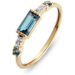 Christ Ring Damen Gr&ouml;&szlig;e 50 blau / gold / silber